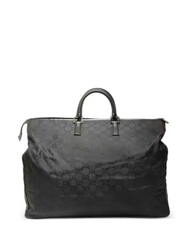 Gucci 2000-2010s Gg Canvas Boston Tote Bag - Black