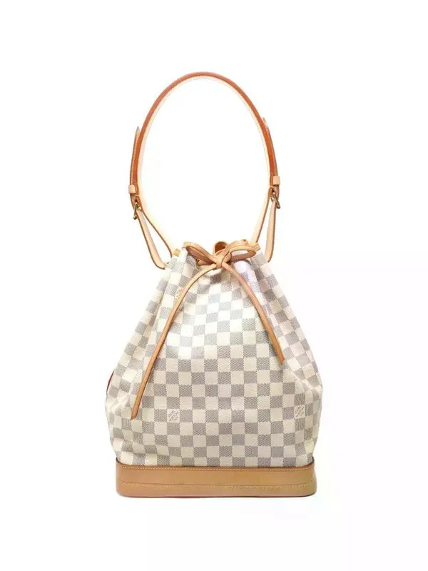LOUIS VUITTON 2007 Damier Azur Noe Tote Bag - White