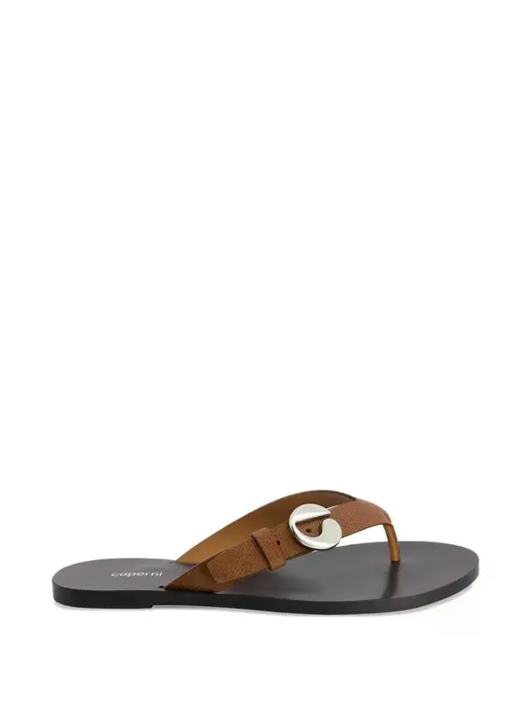 Coperni Lizard-effect Buckle Sandals - Brown