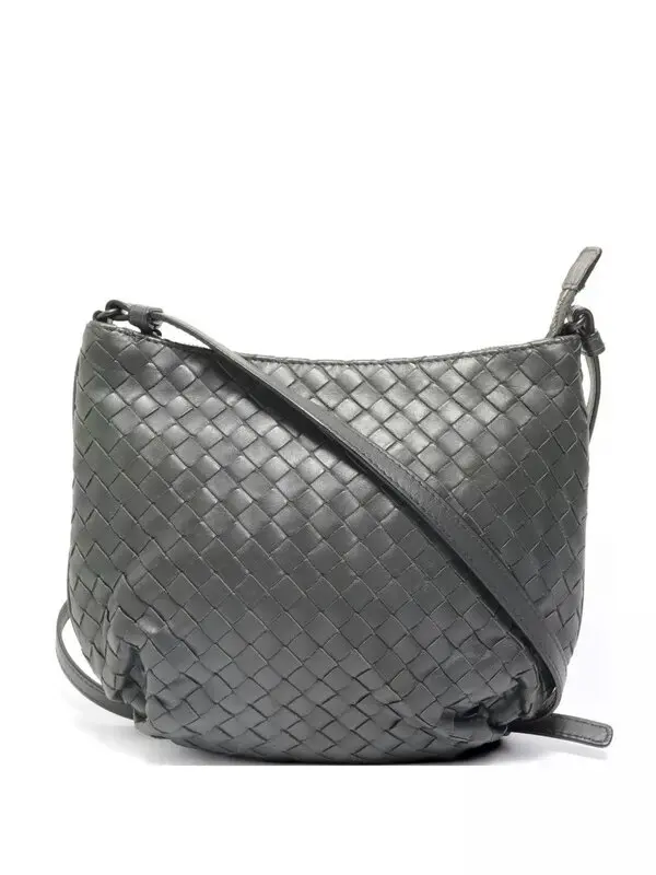 Bottega Veneta 2000-2010 Intrecciato Shoulder Bag - Grey