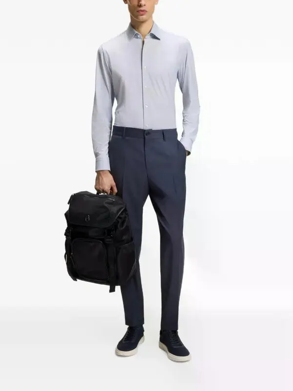 BOSS Slim-fit Shirt In Italian Performance-stretch Jersey - Blue