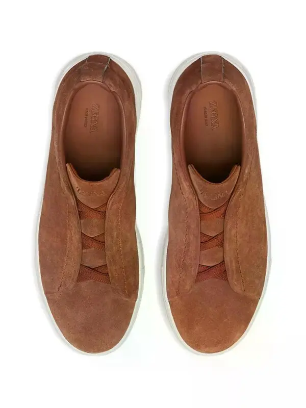 Zegna Triple Stitch Sneakers - Brown