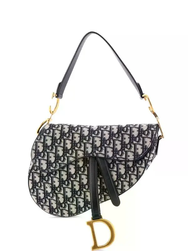 Dior Saddle Handbag Oblique Canvas Medium Shoulder Bag - Blue