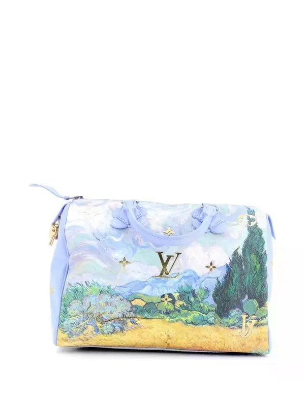 LOUIS VUITTON Speedy Handbag Limited Edition Jeff Koons Van Gogh Print Canvas 30