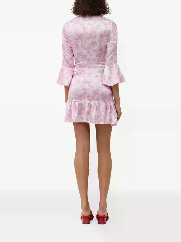 GANNI Flared-sleeve Mini Dress