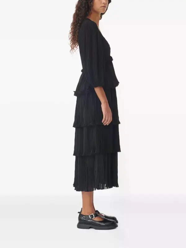GANNI Tiered Midi Dress