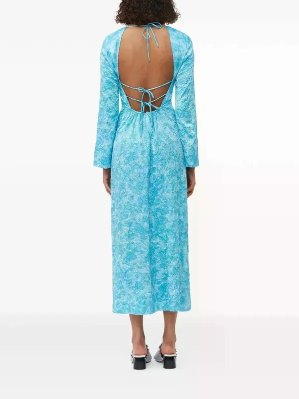 GANNI Tie-back Midi Dress