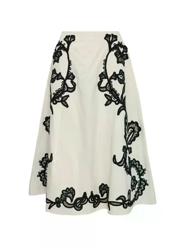Ulla Johnson Embroidered A-line Skirt - White