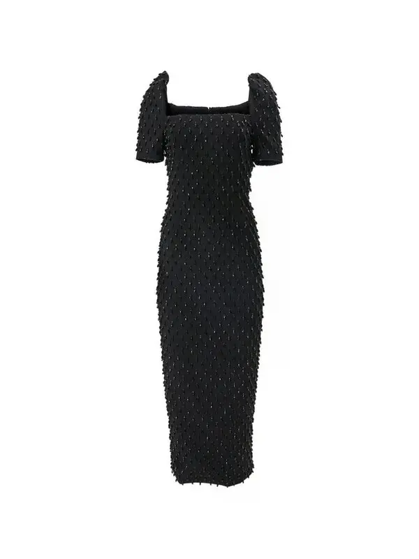 Carolina Herrera Crystal-embroidered Midi Dress - Black