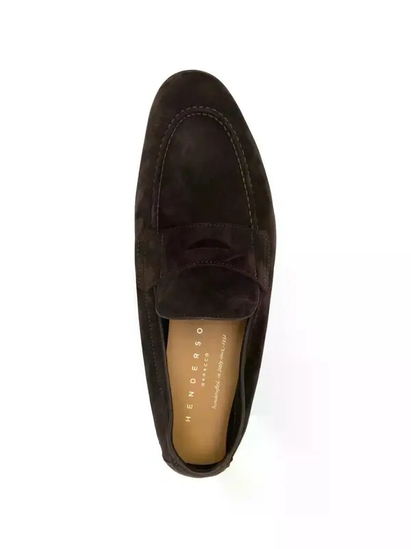 HENDERSON BARACCO Suede Penny Loafers - Brown