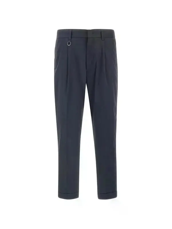 PAOLO PECORA Pleated Turned-up Trousers - Blue