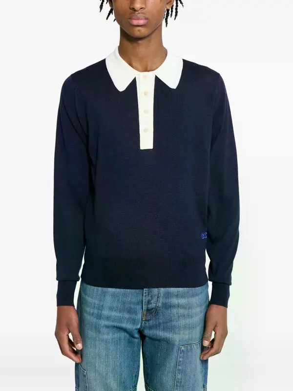WALES BONNER Henry Merino Wool Sweater - Blue