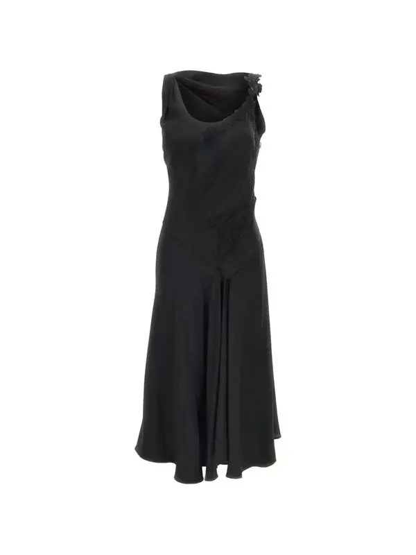 Victoria Beckham Lace-detail Asymmetric Dress - Black