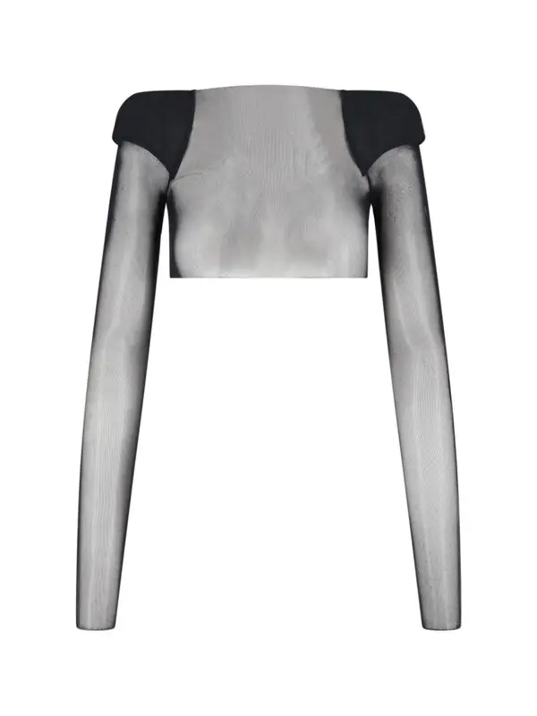 Rick Owens Helm Sheer Tulle Long Sleeve Top
