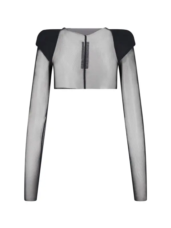 Rick Owens Helm Sheer Tulle Long Sleeve Top