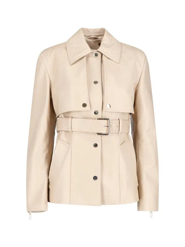 Sportmax Two-piece Nappa Leather Jacket - Beige