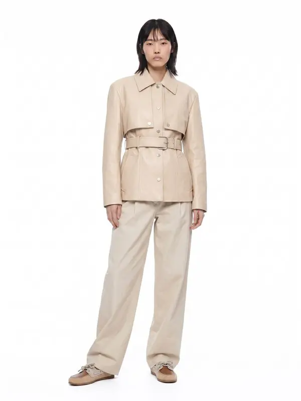 Sportmax Two-piece Nappa Leather Jacket - Beige