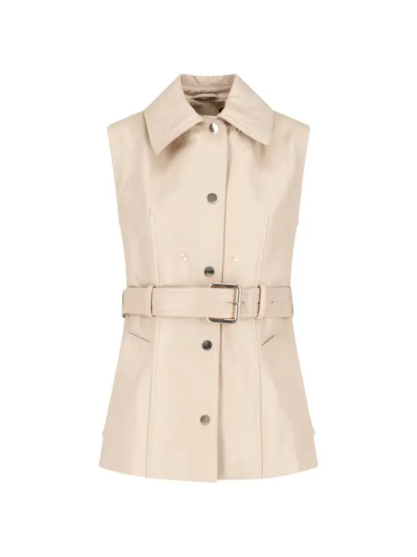 Sportmax Two-piece Nappa Leather Jacket - Beige