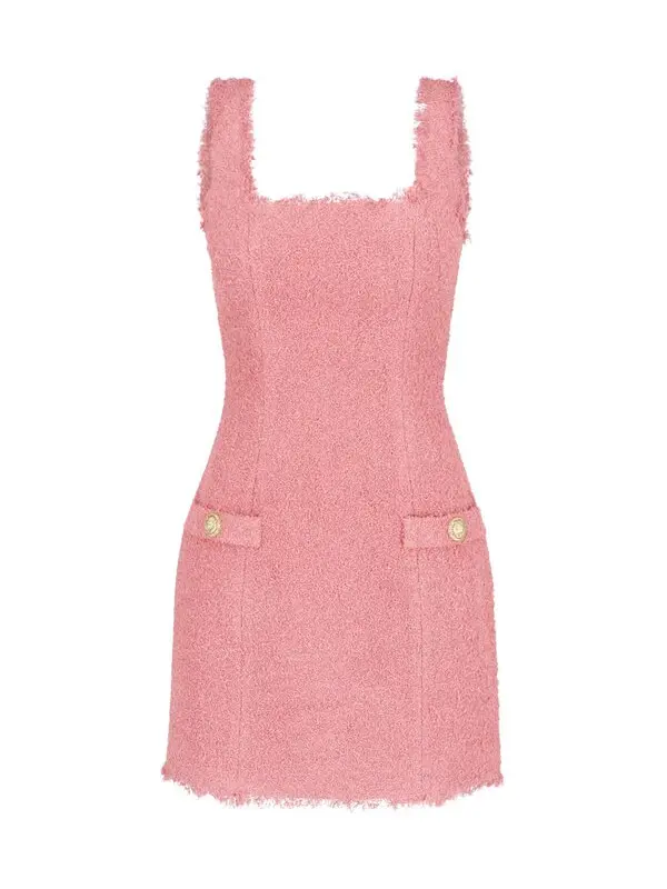 Balmain Tweed Mini Dress - Pink