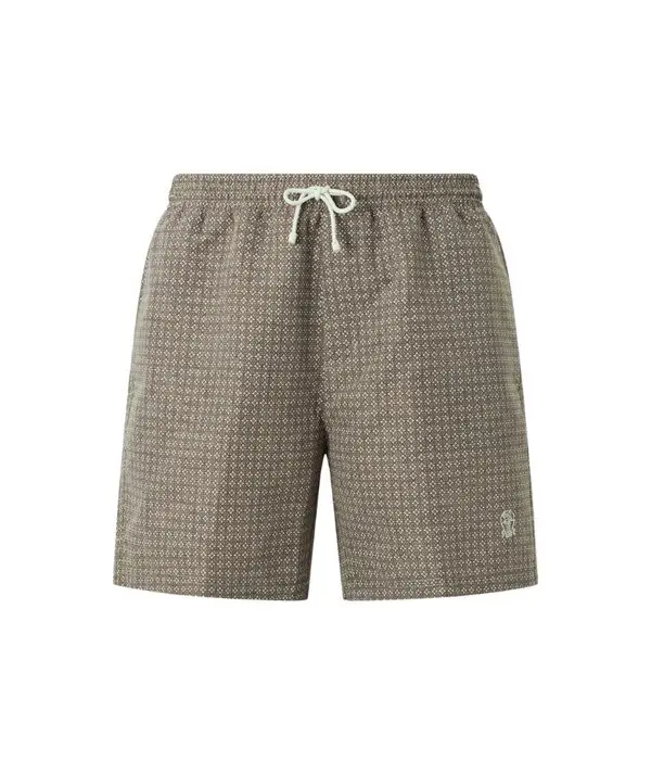 Brunello Cucinelli Straight-leg Printed Swim Shorts - Green