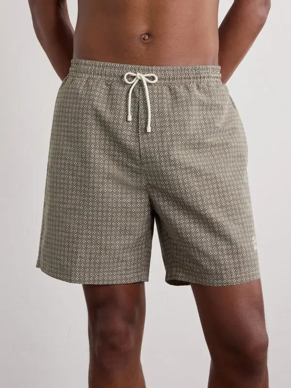 Brunello Cucinelli Straight-leg Printed Swim Shorts - Green