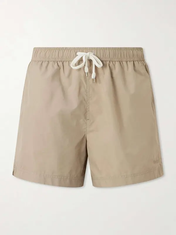 Zegna Straight-leg Mid-length Swim Shorts - Beige
