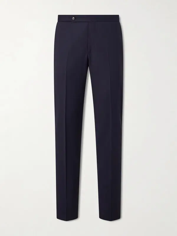 DE PETRILLO Straight-leg Wool-blend Suit Trousers - Blue