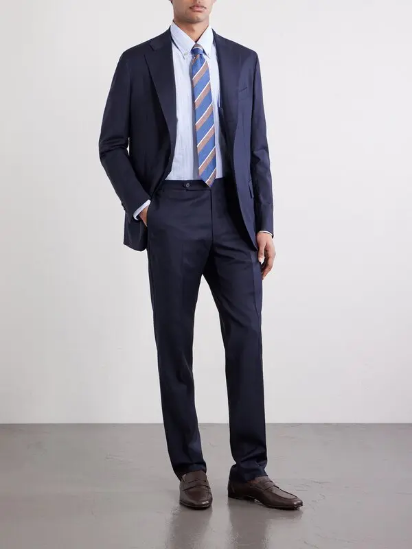 DE PETRILLO Straight-leg Wool-blend Suit Trousers