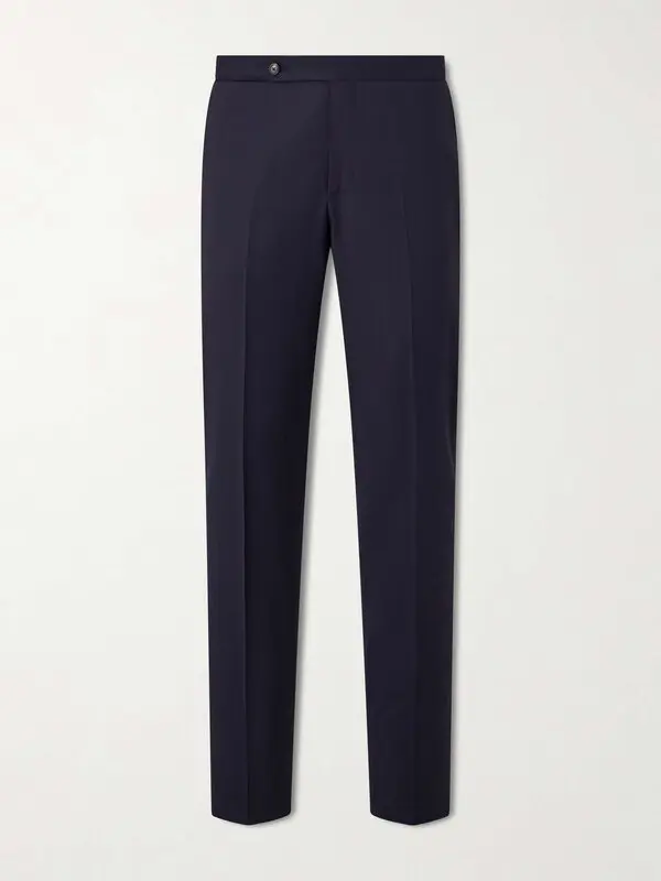 DE PETRILLO Straight-leg Wool-blend Suit Trousers - Navy