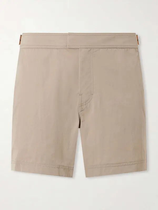 Zegna Straight-leg Mid-length Swim Shorts - Beige