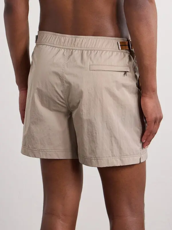 Zegna Straight-leg Mid-length Swim Shorts - Neutrals