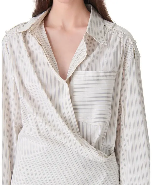 IRO PARIS Lace Poplin Shirt - Vanilla Stripes