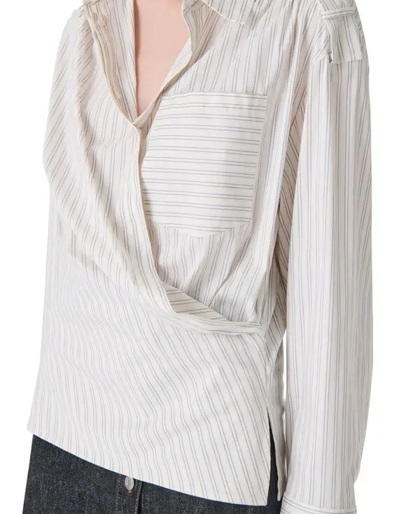 IRO PARIS Lace Poplin Shirt - Vanilla Stripes