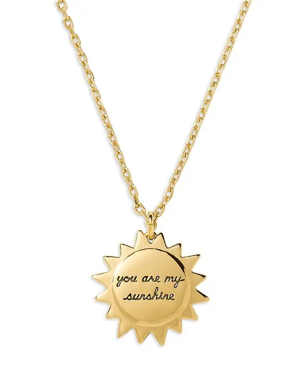 Kate Spade New York You Are My Sunshine Pendant Necklace, 16-19 - Clear/gold