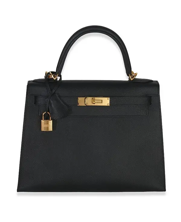 Hermès Kelly 28 Leather Handbag - Black