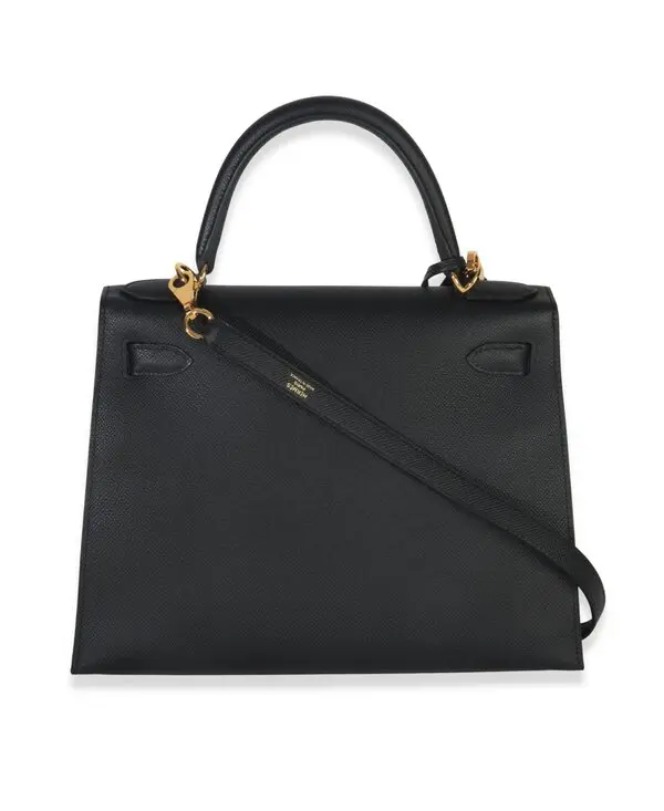 Hermès Kelly 28 Leather Handbag - Black