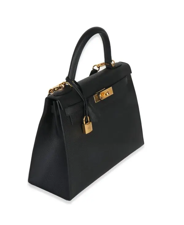 Hermès Kelly 28 Leather Handbag - Black