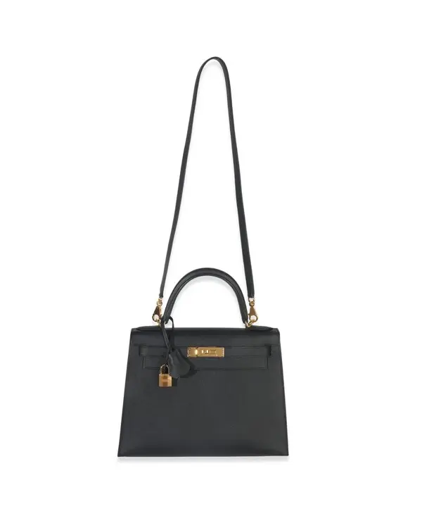 Hermès Kelly 28 Leather Handbag - Black