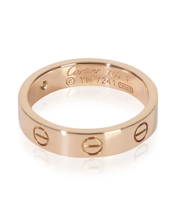 CARTIER Small Model Love 18k Rose Gold Ring - Pink