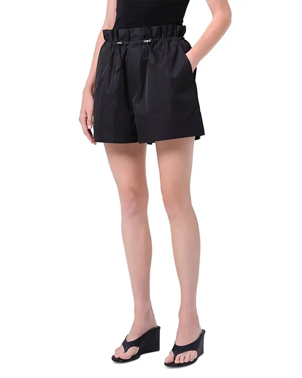 AGOLDE Lydia Gathered Waist Pull-on Shorts - Black