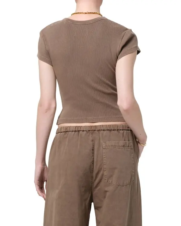 Citizens Of Humanity Tabi Short Sleeve Cardigan Sweater - Cocoa