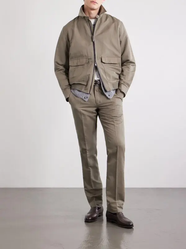 Brioni Straight-leg Linen And Cotton-blend Trousers