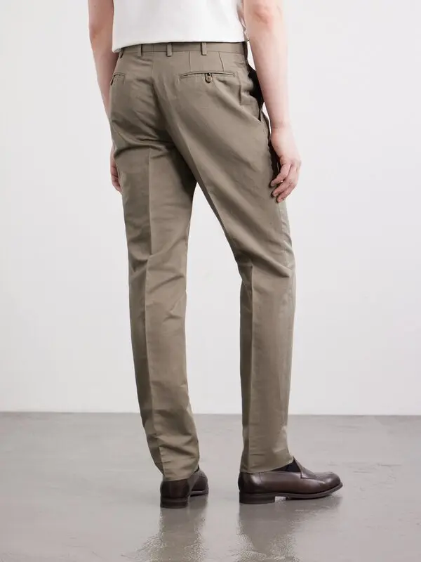 Brioni Straight-leg Linen And Cotton-blend Trousers