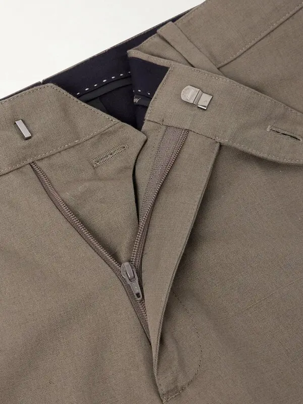 Brioni Straight-leg Linen And Cotton-blend Trousers