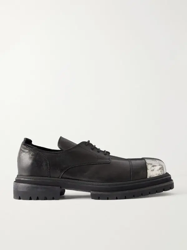 424 Metal-trimmed Leather Derby Shoes