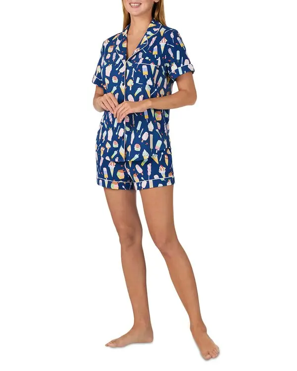 Kate Spade New York Printed Boxer Pajama Set - Navy Print