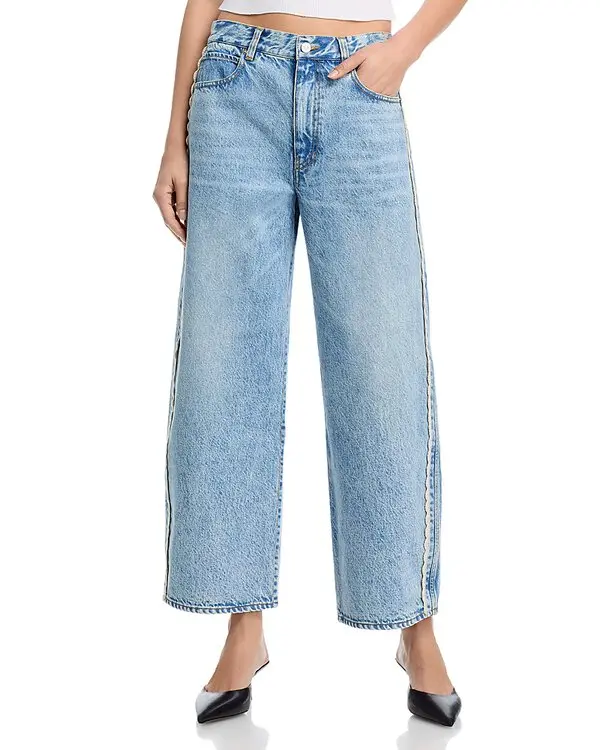 FRAME The Crochet Bow Cropped Jeans - Aura