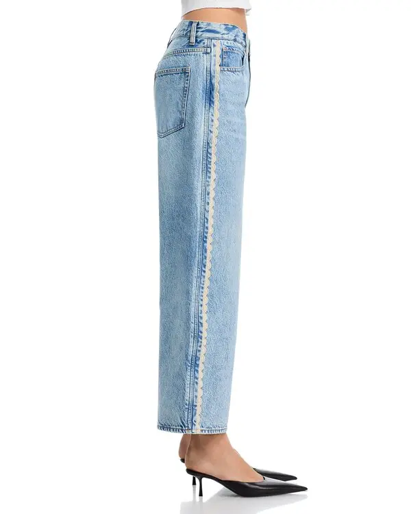 FRAME Crochet Bow Cropped Jeans