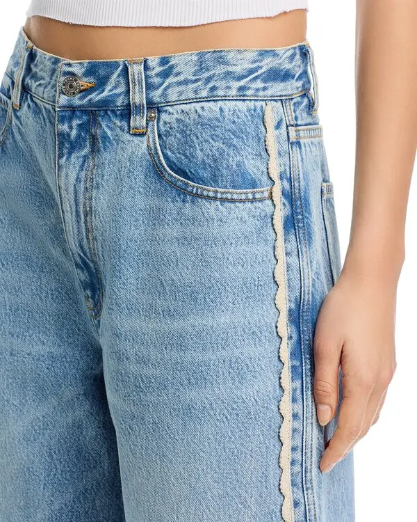 FRAME Crochet Bow Cropped Jeans