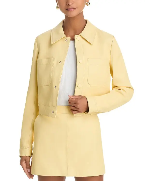 FRAME The Small Leather Jacket - Lemon